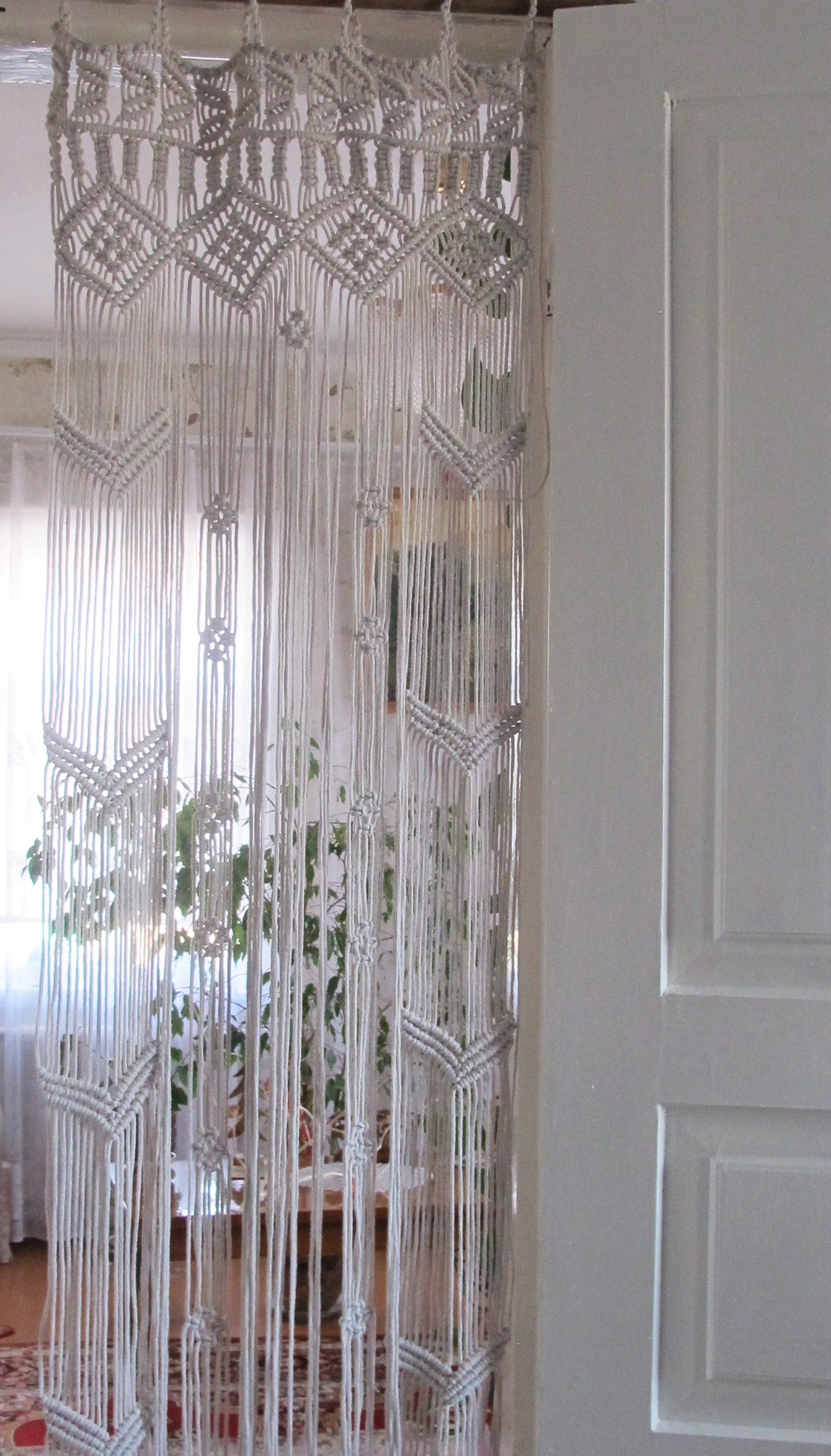 Macrame Door Curtain Large Macrame Panel Macrame Window | Etsy
