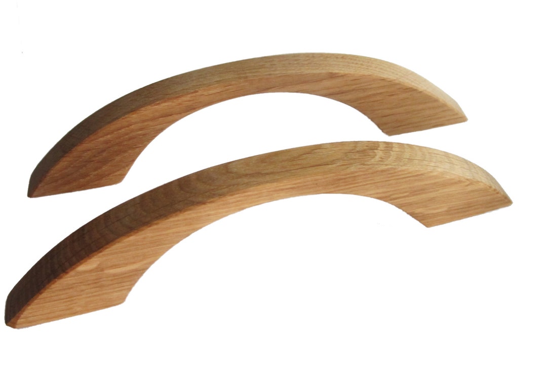 Arc Cabinet Pulls, Oak Wood Drawer Handles, Modern Wooden Handles - Etsy