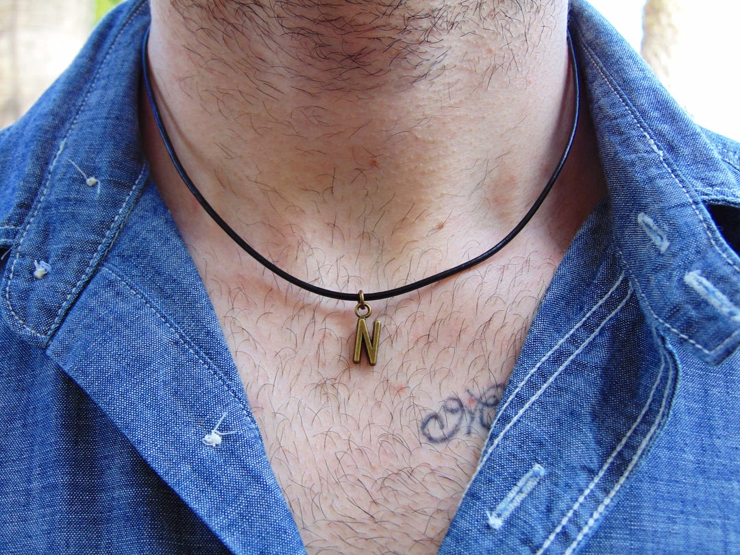 Initial Necklace Men, Personalized Letter Necklace for Him, Alphabet ...