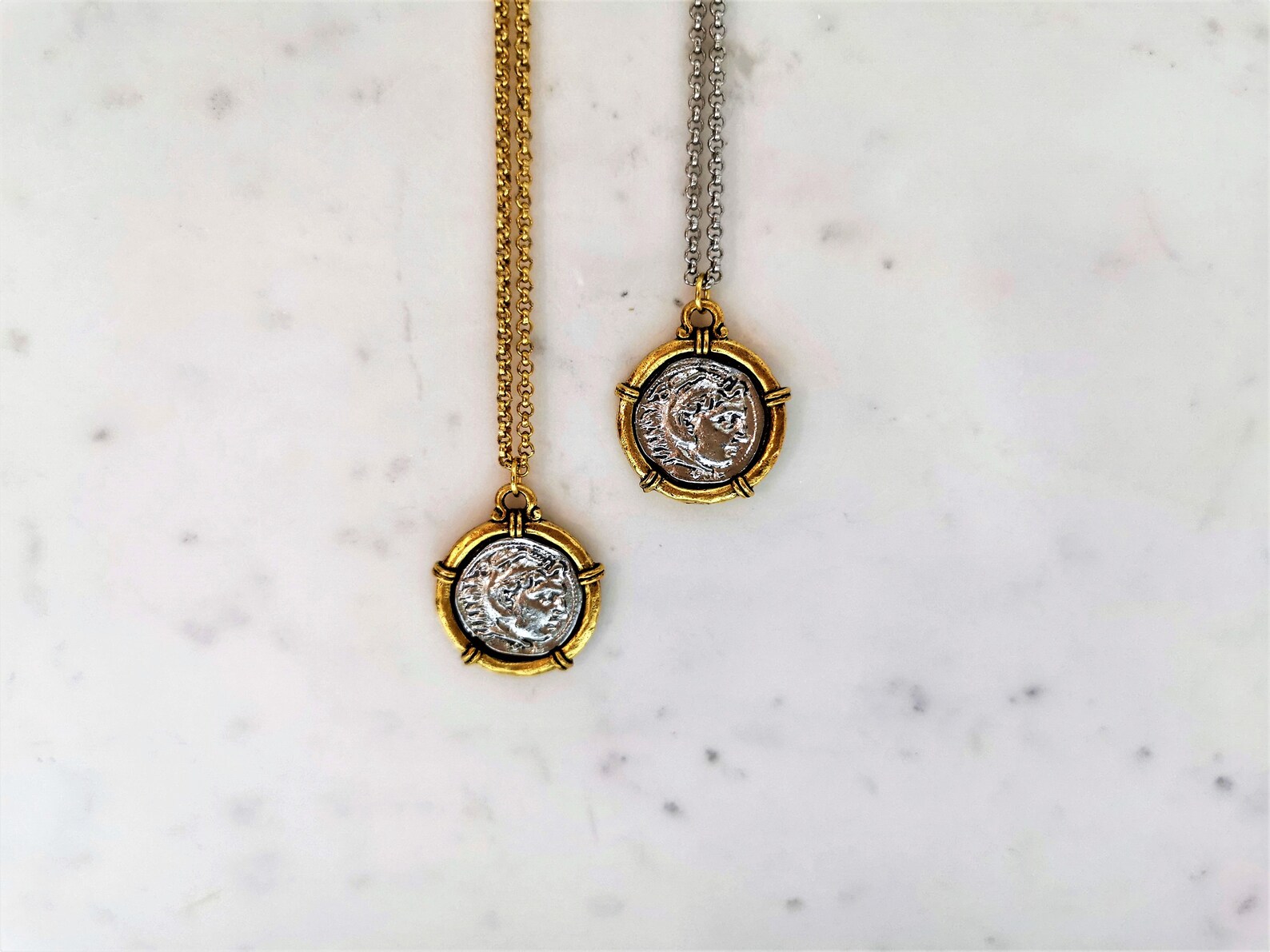 Alexander the Great Silver Coin Necklace Mens Medallion - Etsy