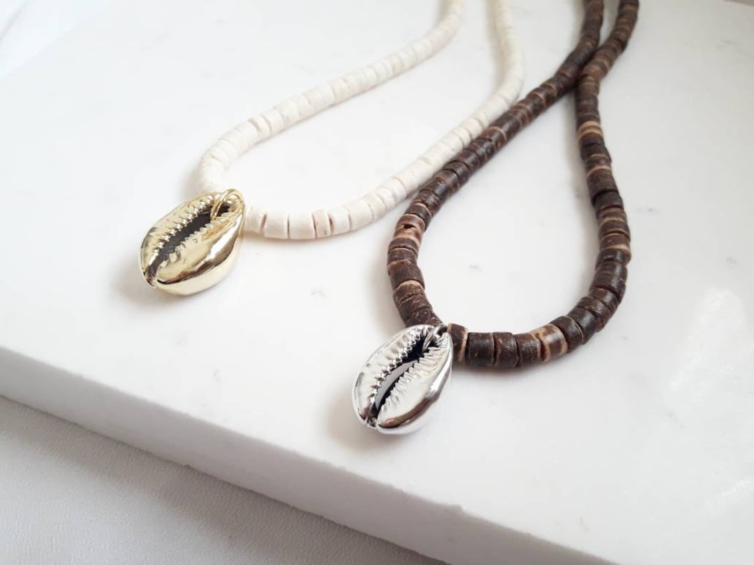Shell Necklace*mens Necklace*mens Beaded Necklace*cowrie Shell Necklace ...