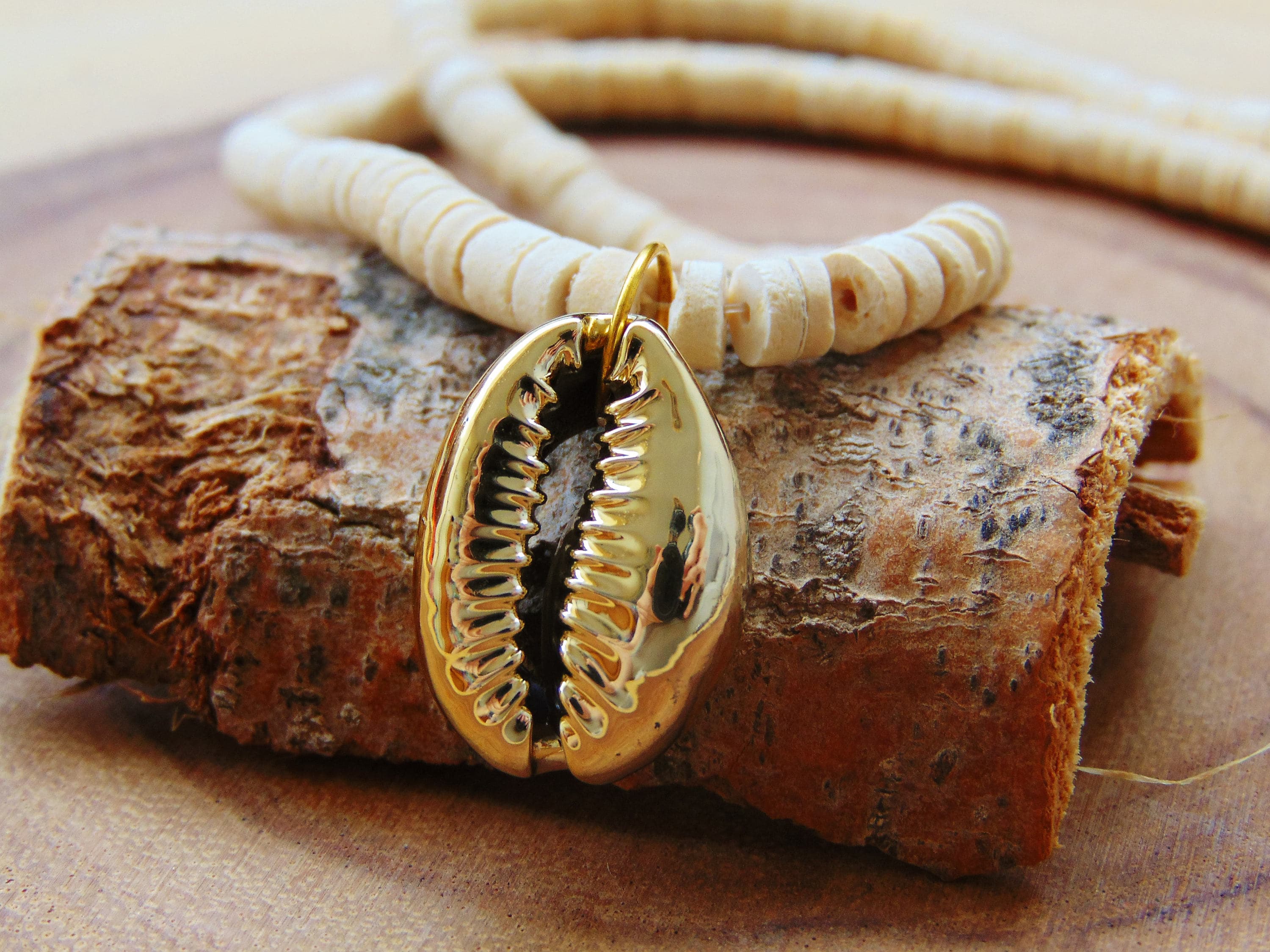 Shell NecklaceMens necklaceMens Beaded NecklaceCowrie shell | Etsy