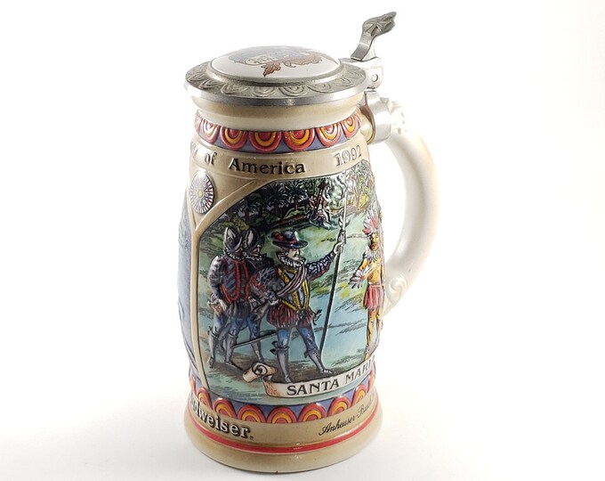 Budweiser Santa Maria Stein, Discovery America Series, Budweiser Stein ...
