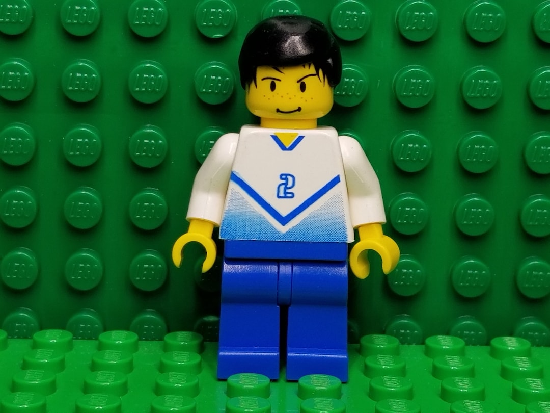 LEGO® Sports Soccer Soccer Player Blue and White 2 on Front, Number 2 ...