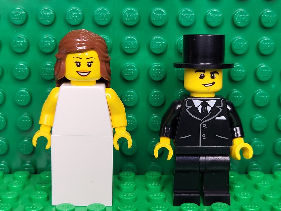 LEGO® Wedding Bride and Groom Cake Topper, Minifigure, Minifig, LEGO ...
