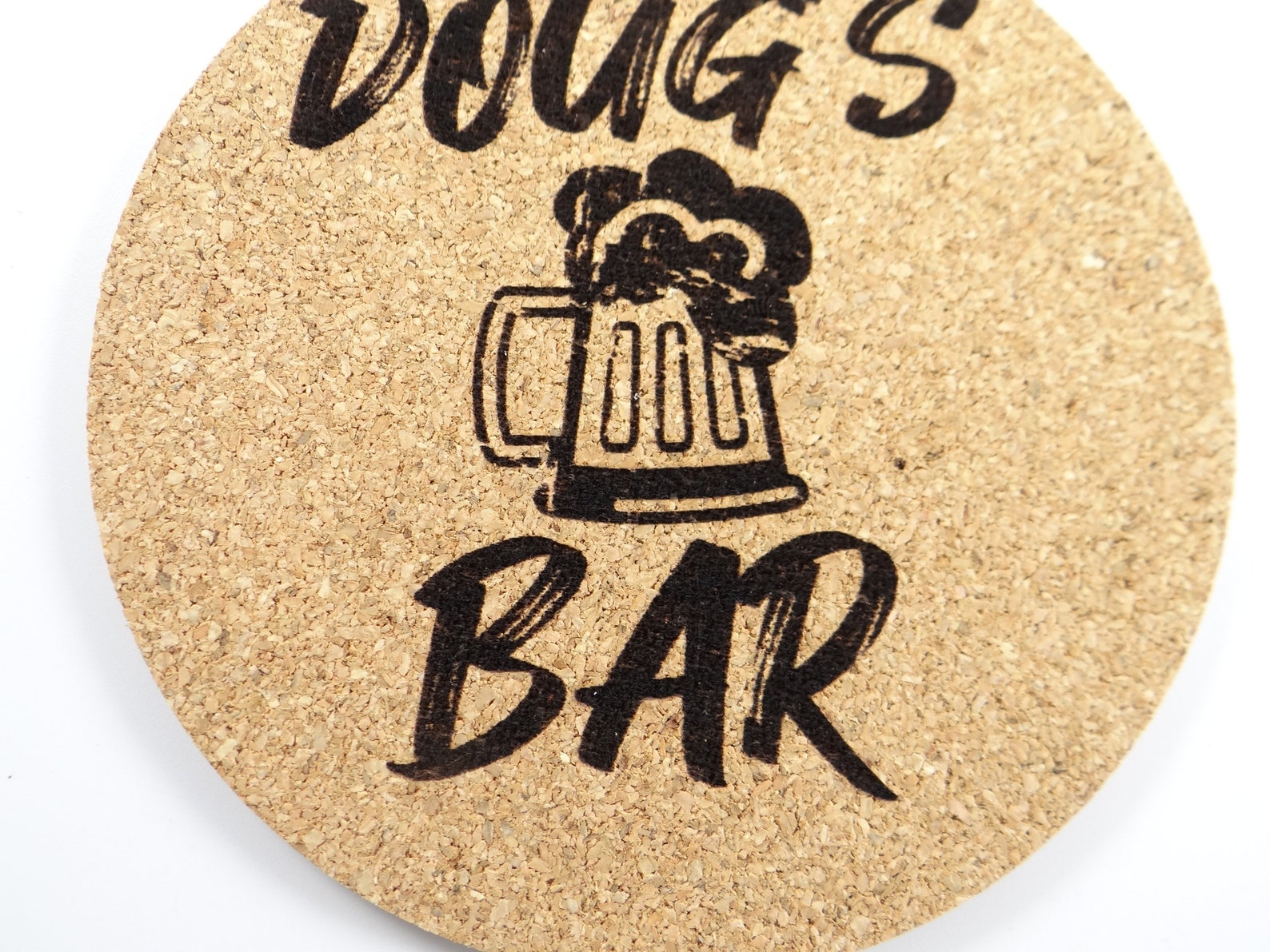 Bar Coaster, Personalized Bar, Beer Mug Cork Coaster, Coaster, Beer ...