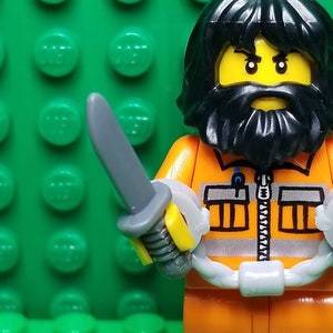 LEGO® Custom Serial Killer Charles Manson in Prison Jumpsuit With Knife ...