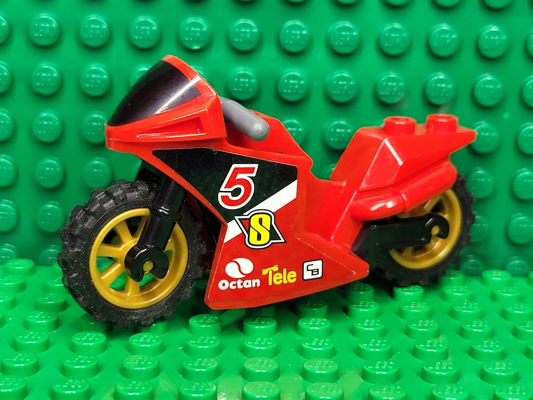 LEGO® City Bike Motorcycle Racing Red, Minifigure, Minifig, LEGO® - Etsy