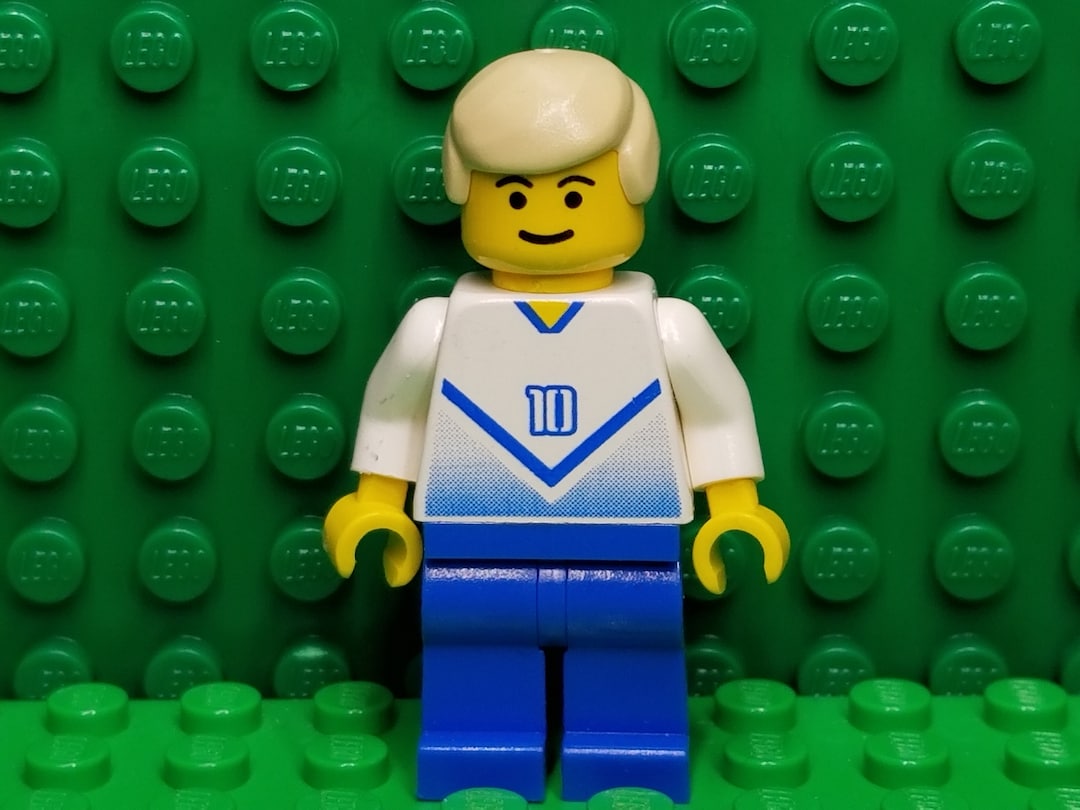 LEGO® Sports Soccer Soccer Player Blue and White 9 on Front, Number 9 ...