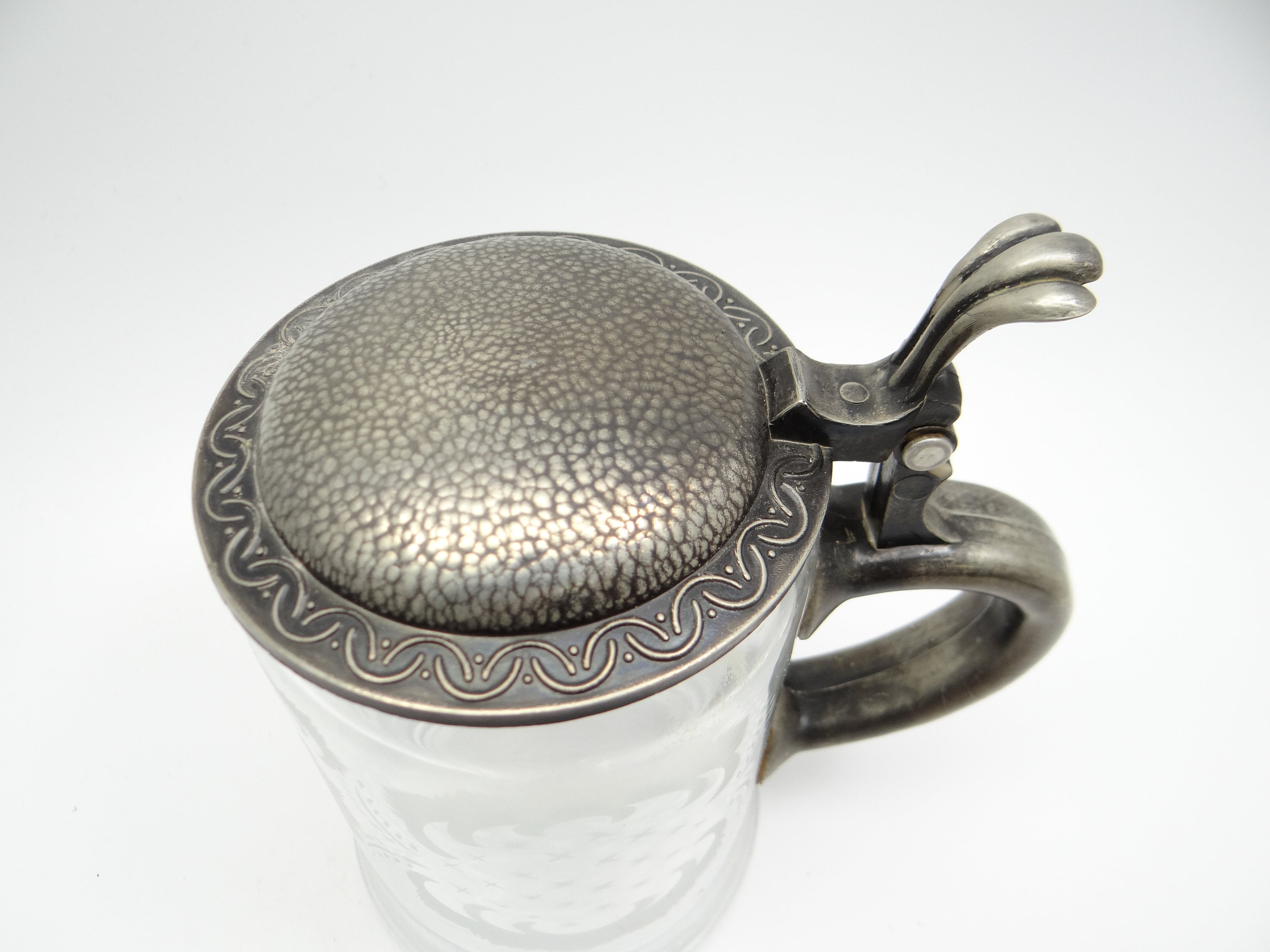 Glass Stein Glass Etched Lidded Stein Vintage Glass Stein | Etsy