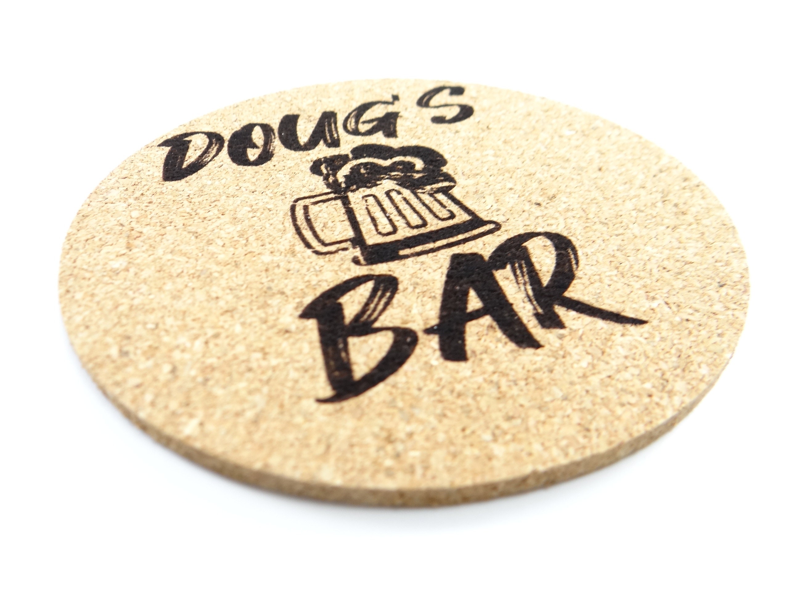 Bar Coaster, Personalized Bar, Beer Mug Cork Coaster, Coaster, Beer ...