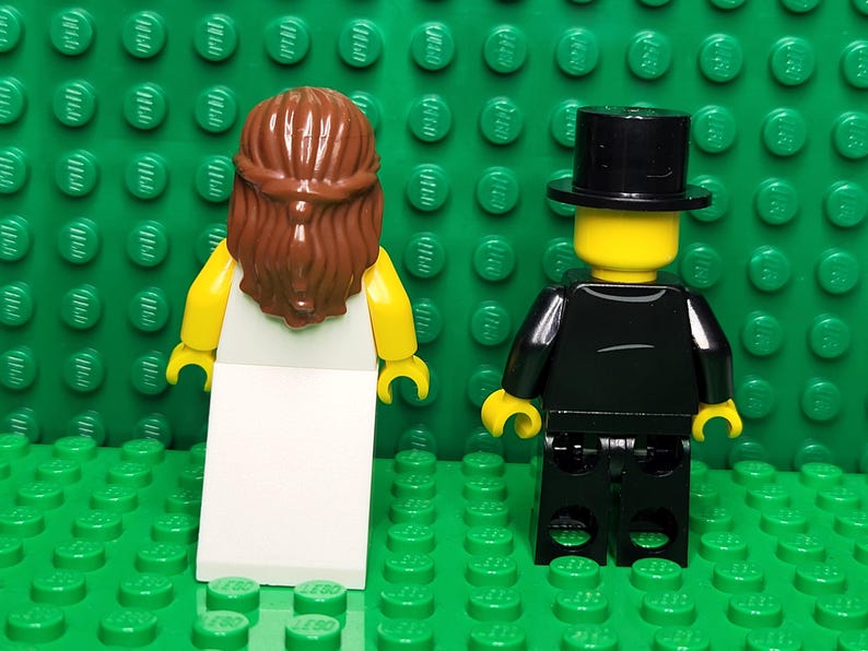 LEGO® Wedding Bride and Groom Cake Topper, Minifigure, Minifig, LEGO ...