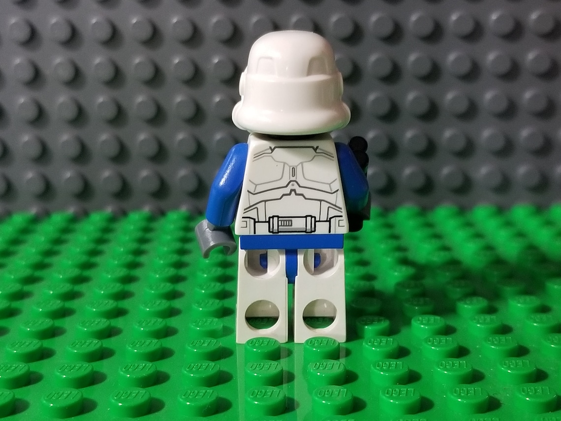 Lego Star Wars Clone Trooper Blue Commander with Blaster RARE | Etsy