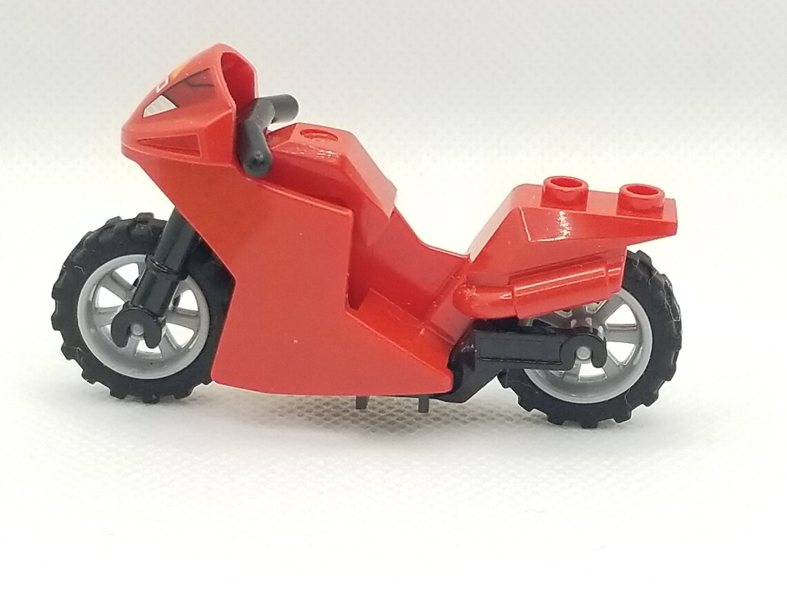 Lego City Bike Motorcycle Red Lego Minifigure Lego Minifig | Etsy