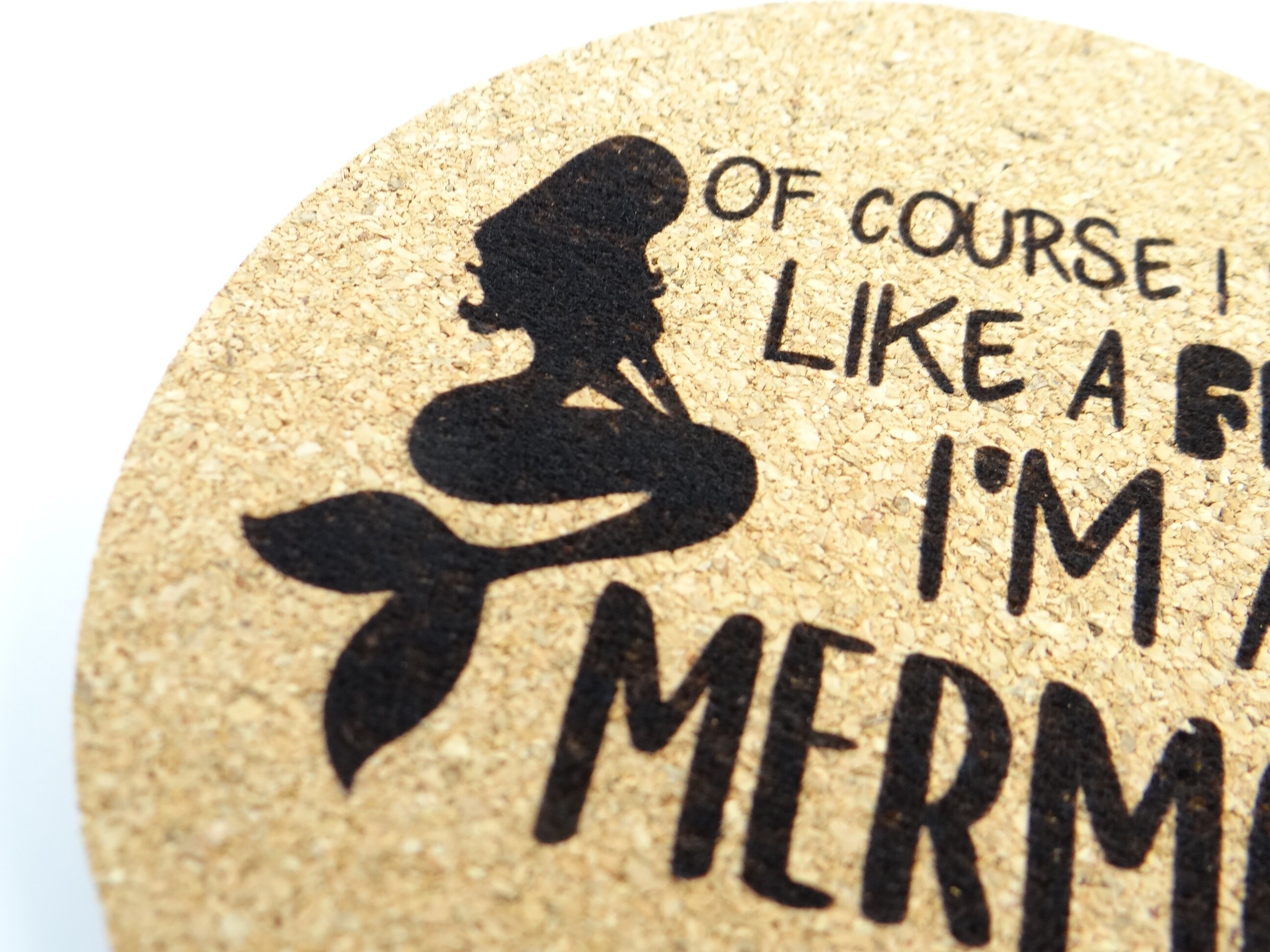 Mermaid Coaster, Mermaid Drink Like a Fish Coaster, Mermaid Cork ...