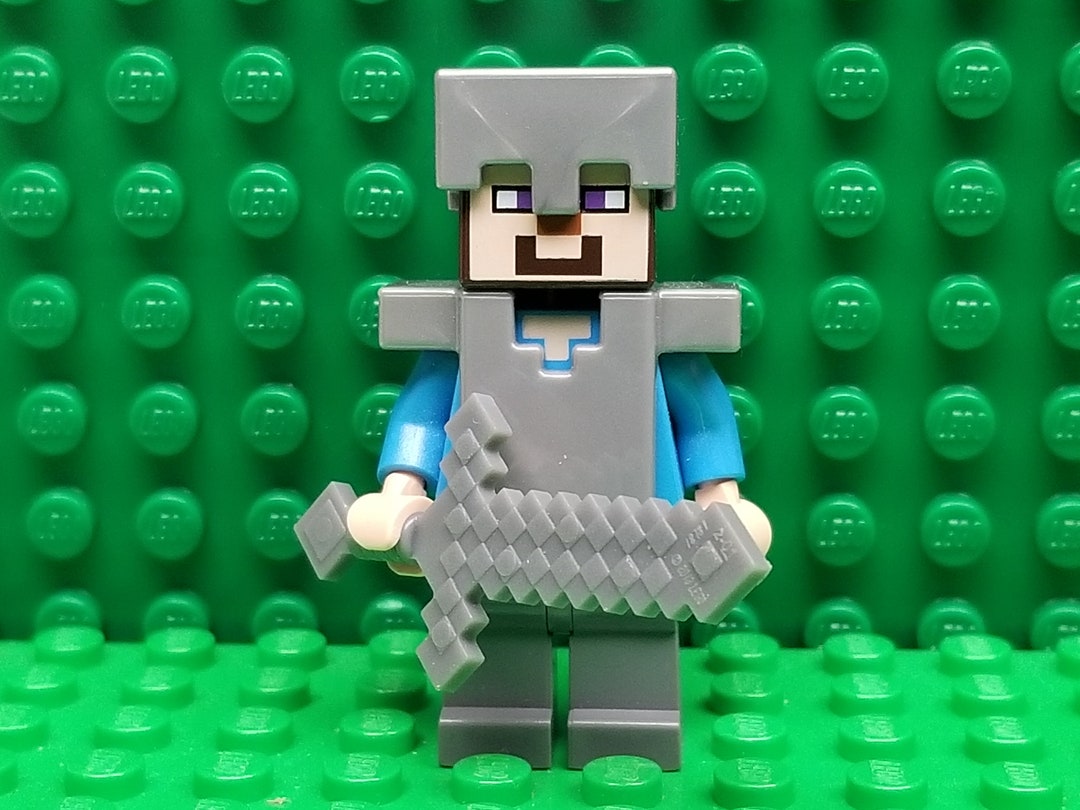 LEGO® Minecraft Steve With Steve - Flat Silver Helmet, Armor, Legs and ...