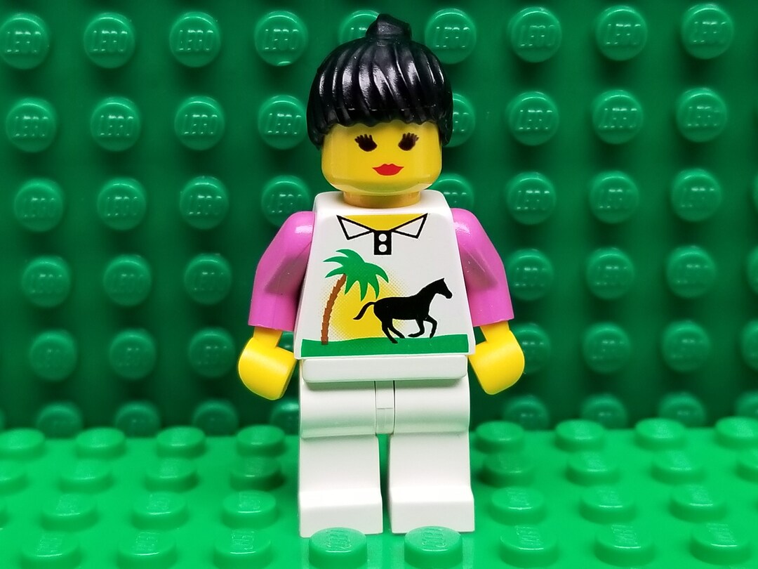 LEGO® Town Paradisa Horse and Palm - White Legs, Black Ponytail Hair ...