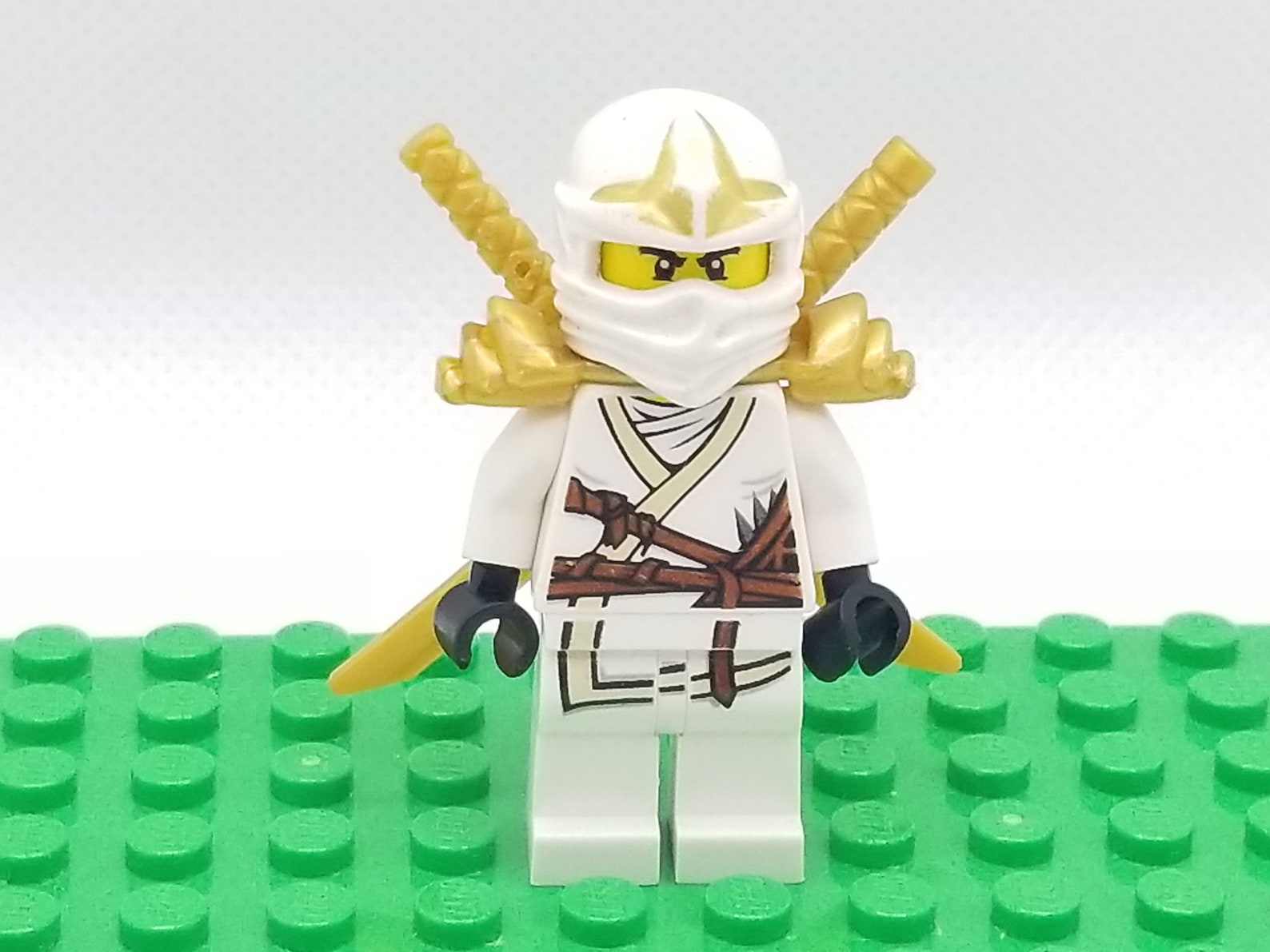 Lego Ninjago Zane ZX with Gold Armor and Dual Swords | Etsy