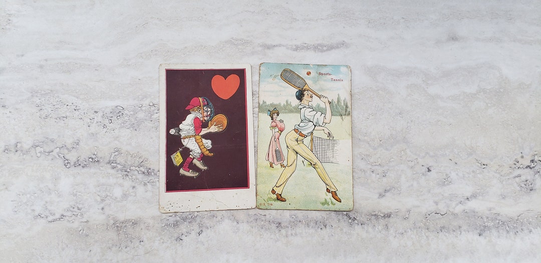 Vintage Sports Postcards, Vintage 40s Postcards, Baseball, Tennis - Etsy