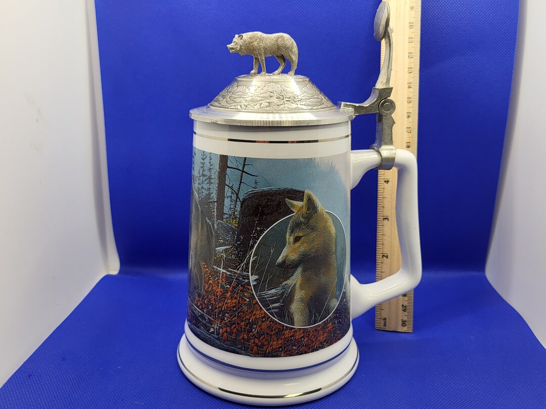 Longton Crown Beer Stein Tankard Timber Wolf Lord of the Wilderness ...