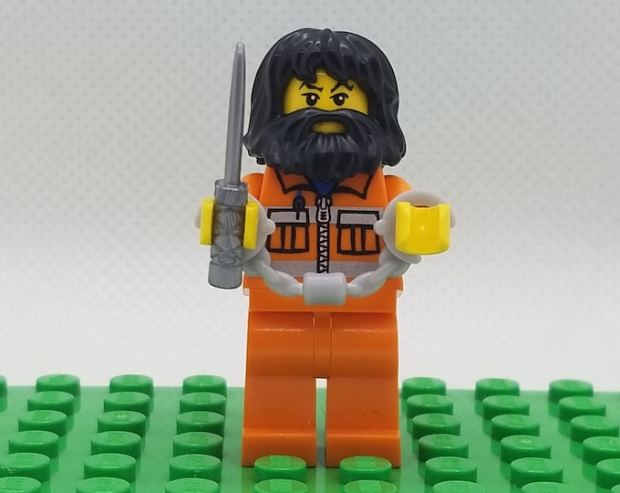 LEGO® Custom Serial Killer Charles Manson in Prison Jumpsuit With Knife ...