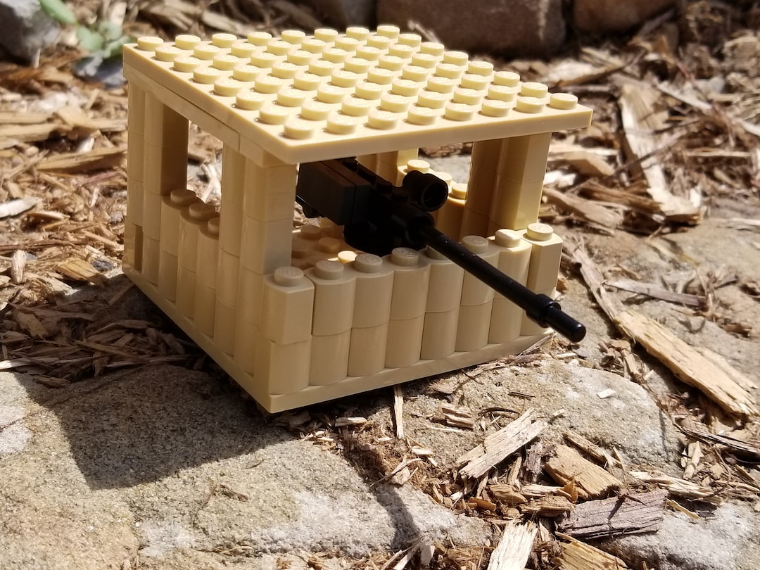 Custom Military Sandbag Bunker With Heavy Machine Gun, Desert Warfare ...