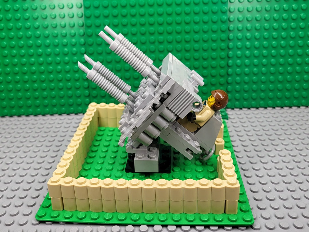 Custom Anti Aircraft Quad Machine Gun Battery in Sand Bag Wall Military ...