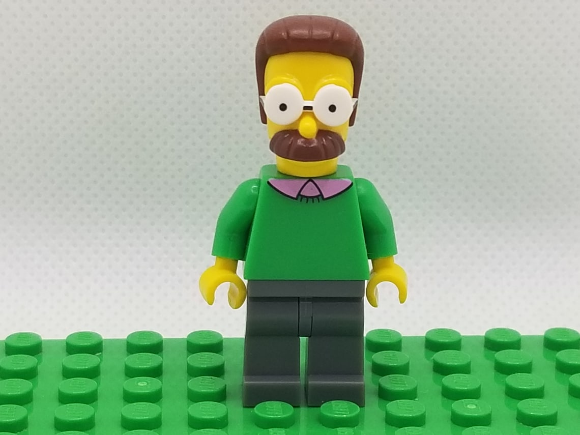 LEGO® the Simpsons Ned Flanders Minifigure Minifig LEGO® | Etsy