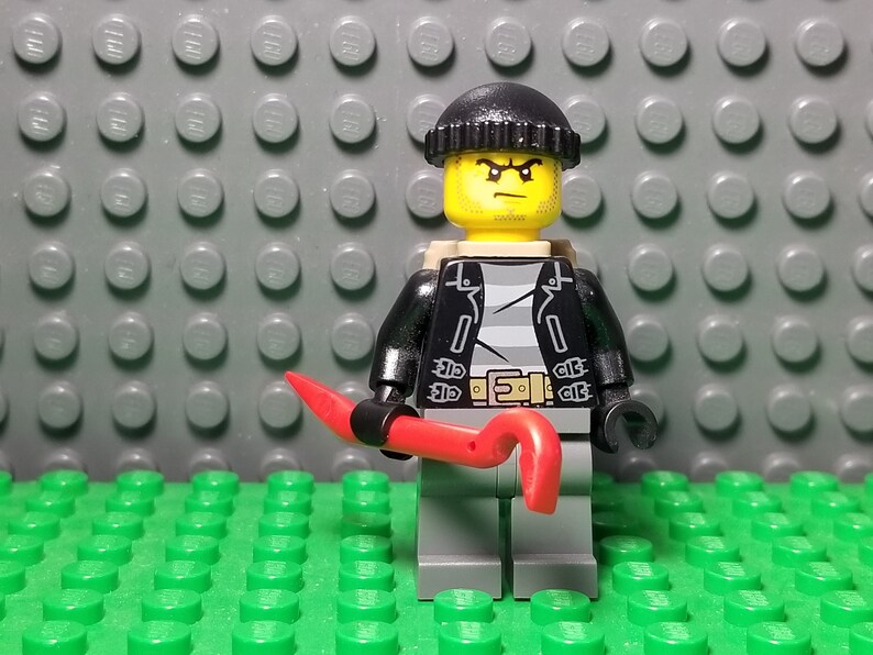 Lego Bad Guy Criminal Crook Burglar with Backpack and Crowbar | Etsy