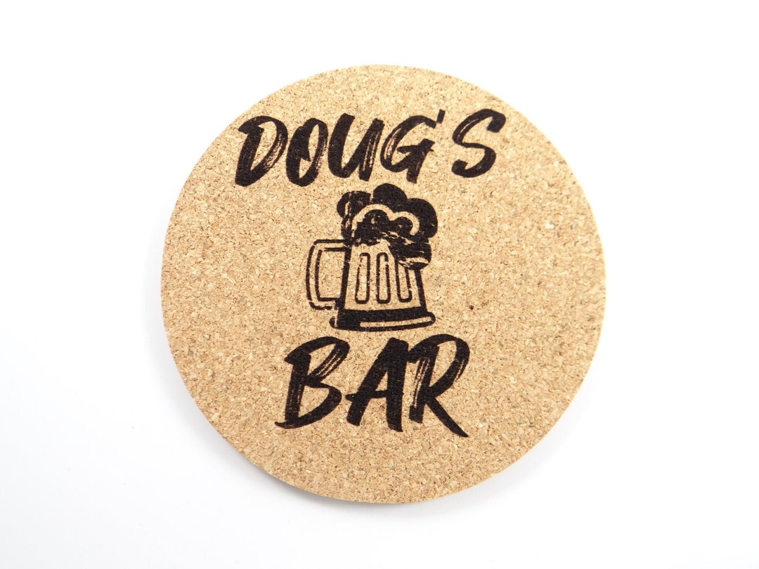 Bar Coaster, Personalized Bar, Beer Mug Cork Coaster, Coaster, Beer ...