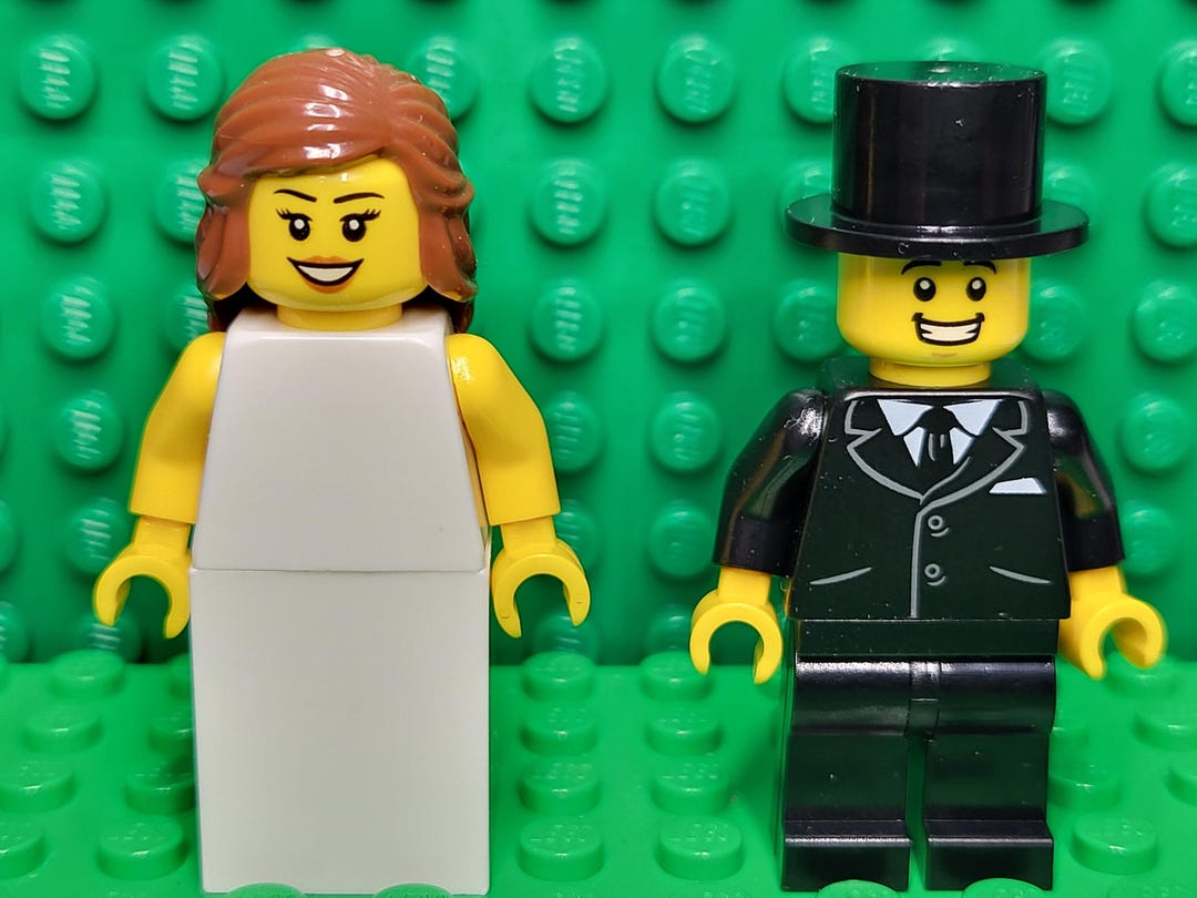 LEGO® Wedding Bride and Groom Cake Topper, Minifigure, Minifig, LEGO ...
