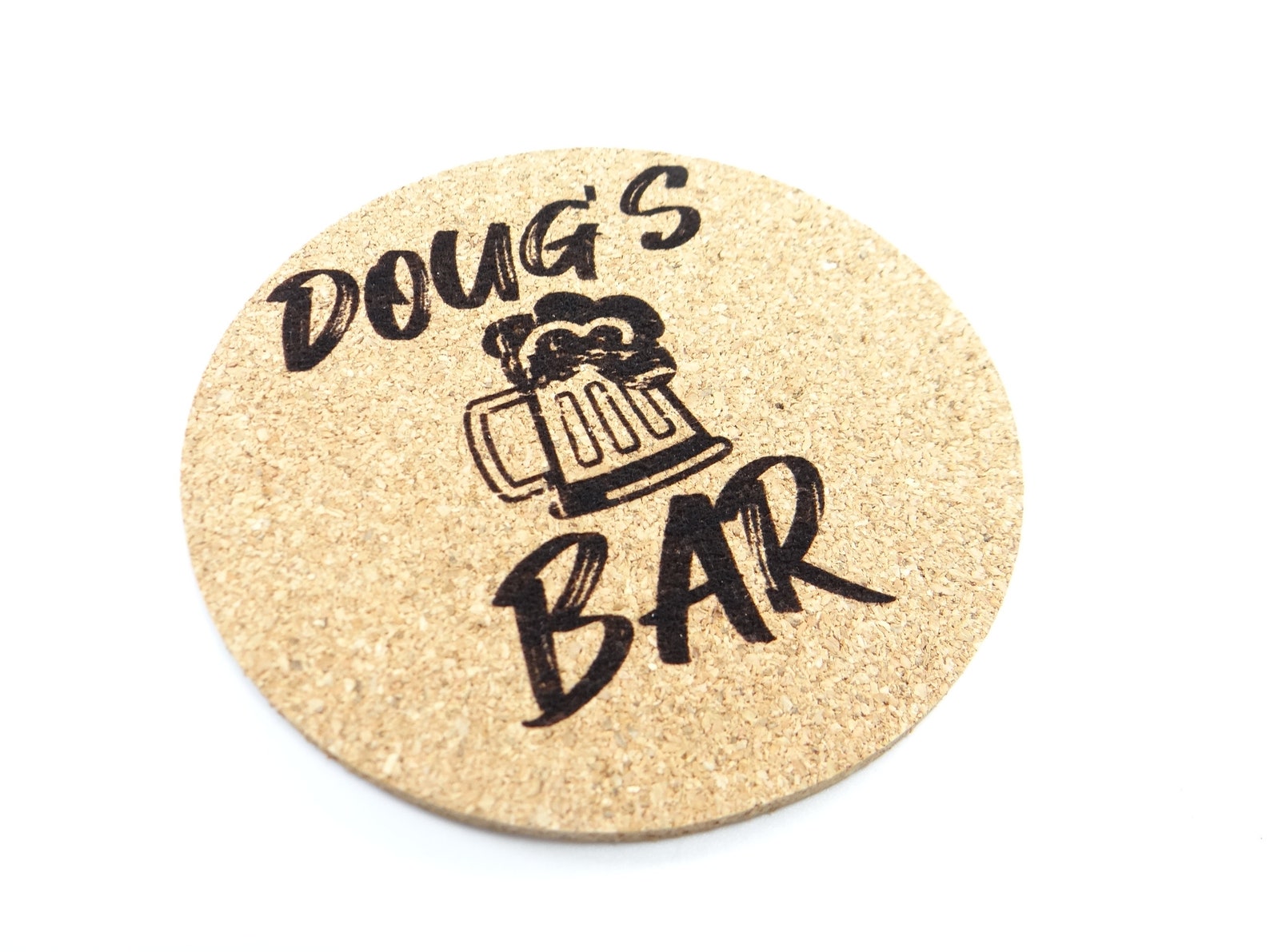 Bar Coaster, Personalized Bar, Beer Mug Cork Coaster, Coaster, Beer ...