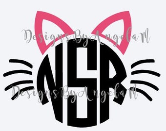 Cat Monogram Svg | Etsy