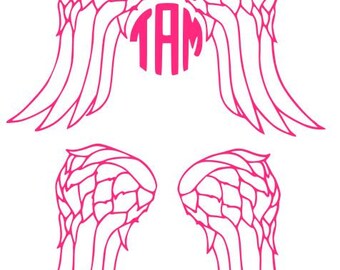 Angel Monogram Svg - Etsy