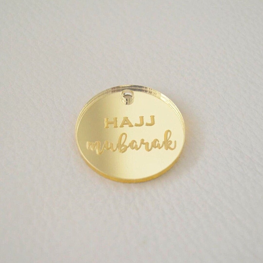 Hajj Mubarak Gold Acrylic Mirror Tag - Etsy