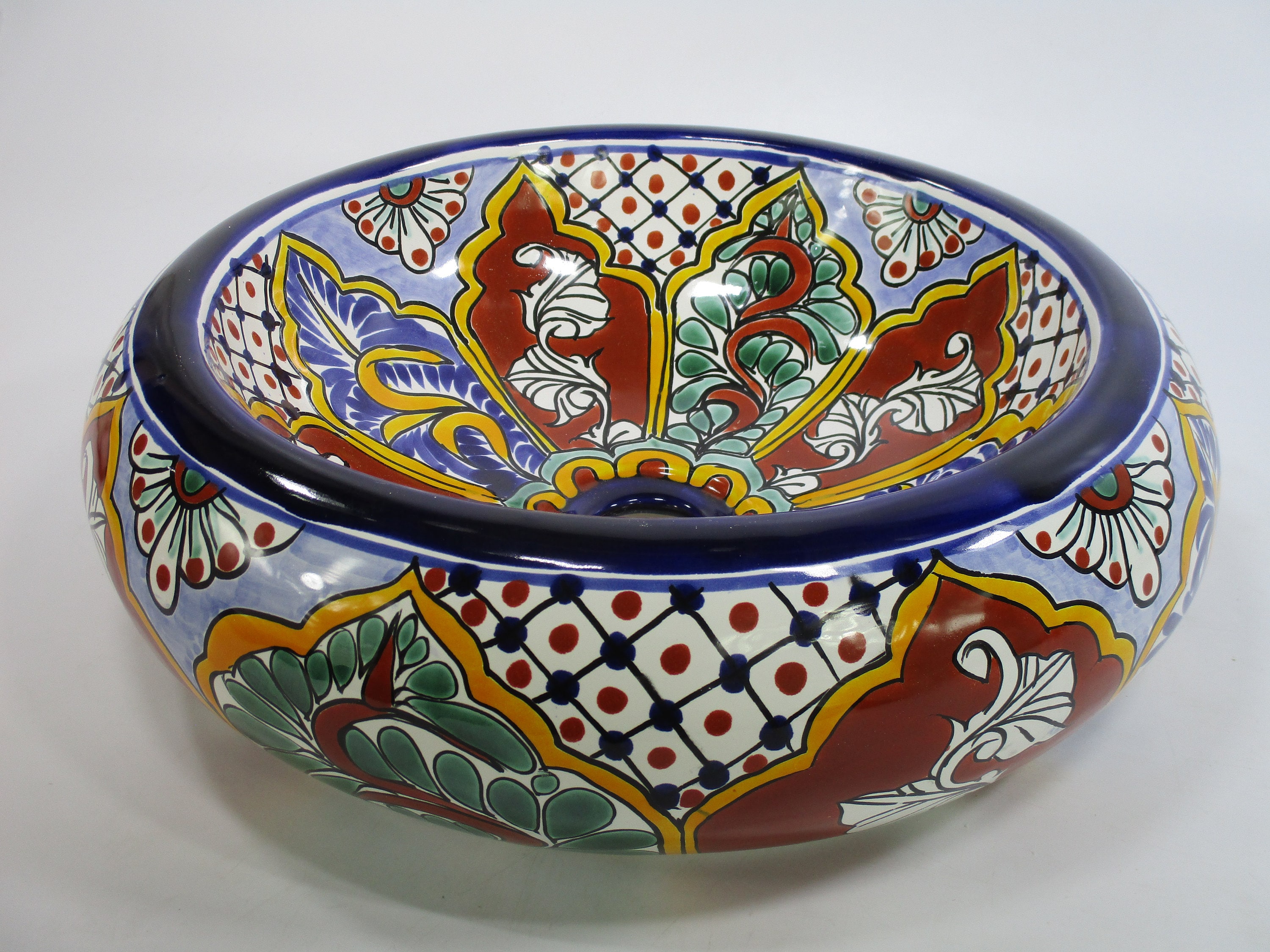 15 ROUND TALAVERA SINK baño mexicano hecho a mano de | Etsy