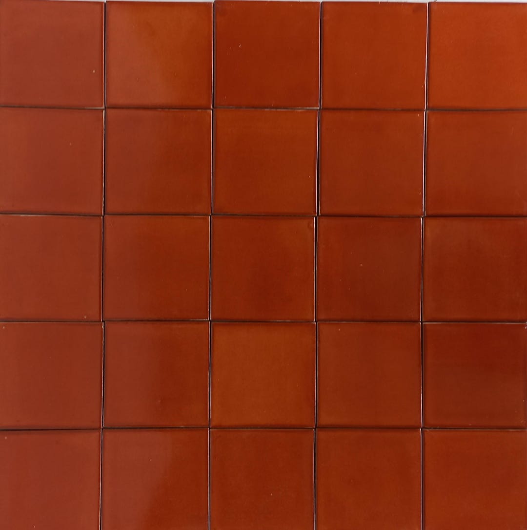 50 CERAMIC TILES Terracotta Orange Mexican Handmade Talavera Tile ...