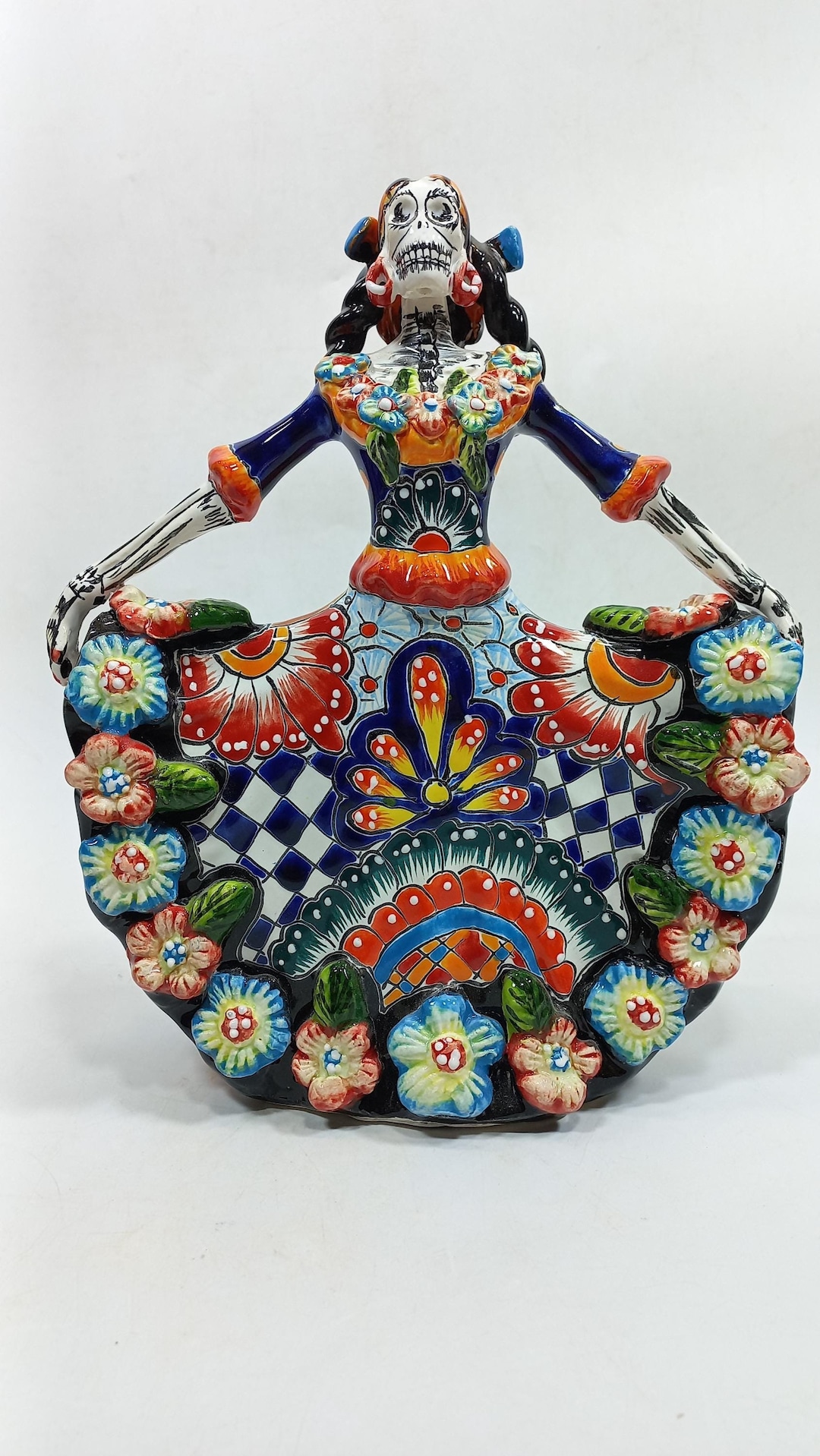 10 CATRINA DANCER Mexican Talavera Day of the Dead, Colorful Folk Art ...