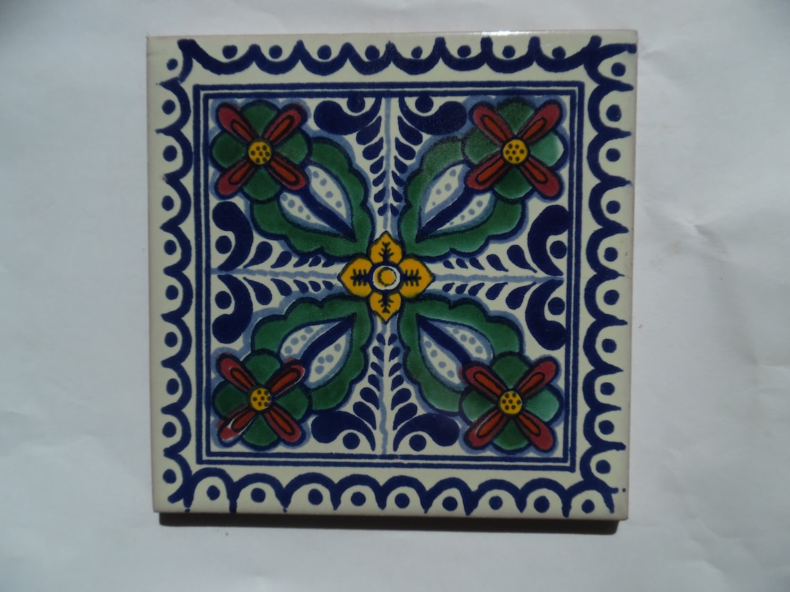 40 CERAMIC TILES Assorted Designs Mexican Tile Handmade Talavera ...