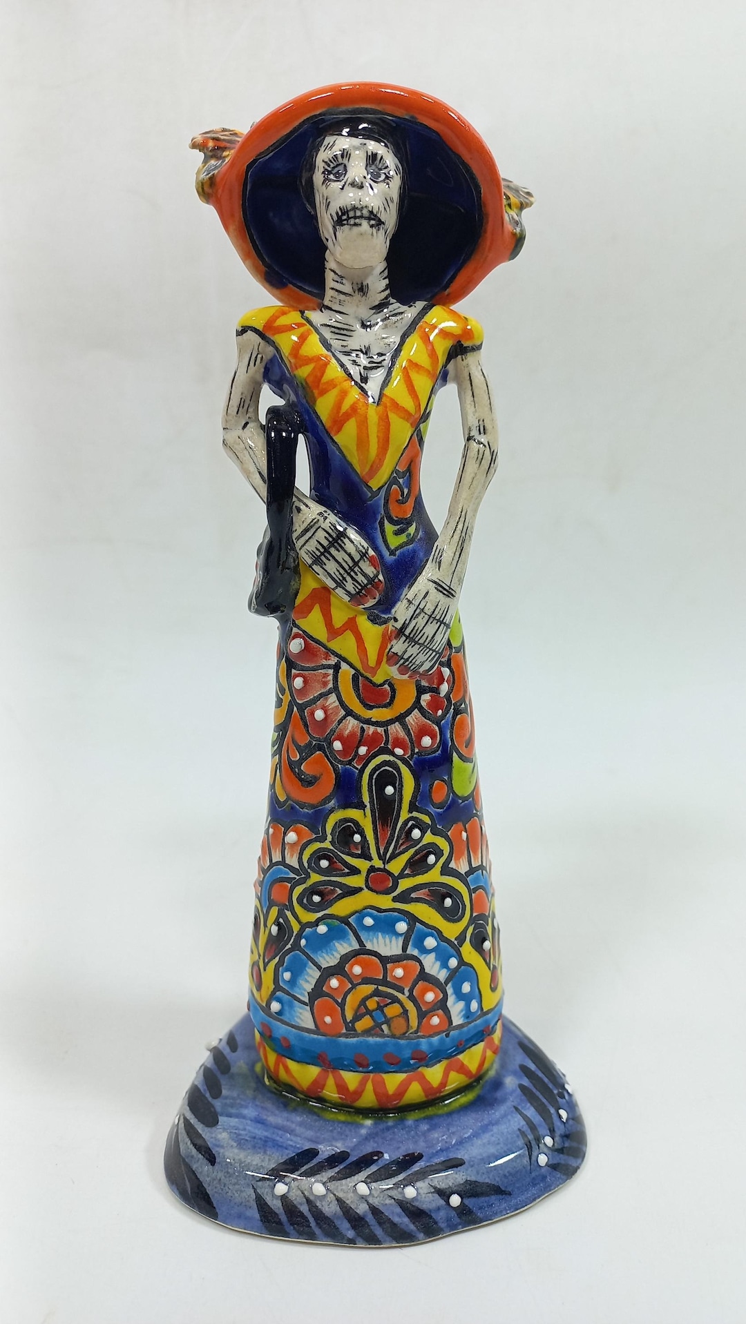 7" Ceramic CATRINA, Mexican Day of the Dead Sculpture, Folk Art ...