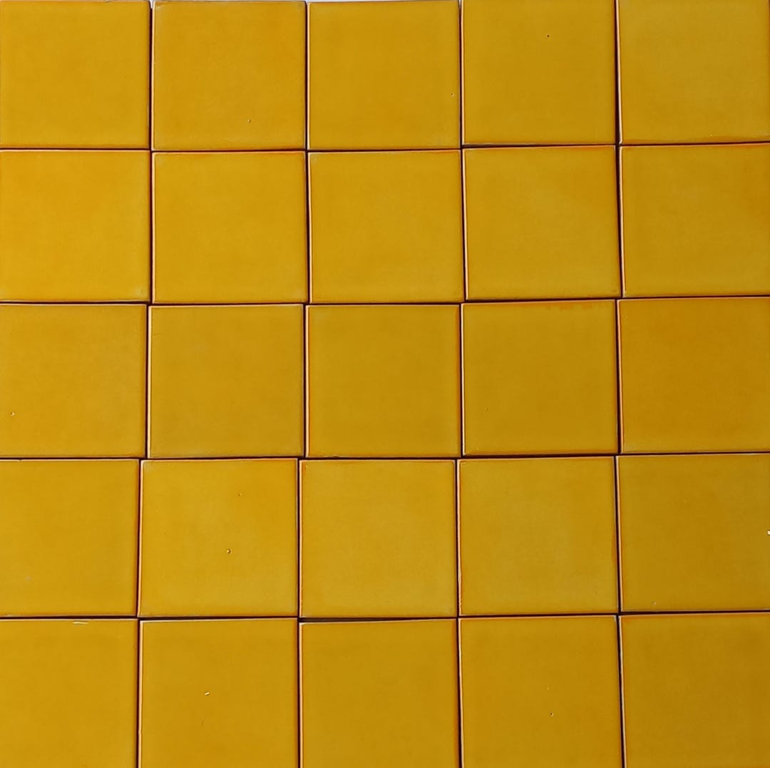 100 CERAMIC TILES Yellow Mexican Handmade Talavera Tile Backsplash ...