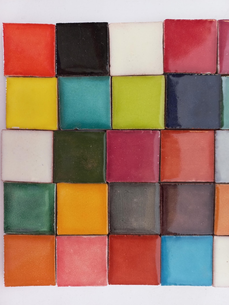 50 CERAMIC TILES Solid Colors, Handmade Mexican Talavera Tile ...
