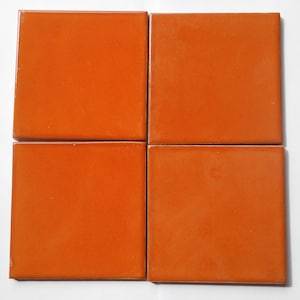 50 CERAMIC TILES Terracotta Orange Mexican Handmade Talavera Tile ...