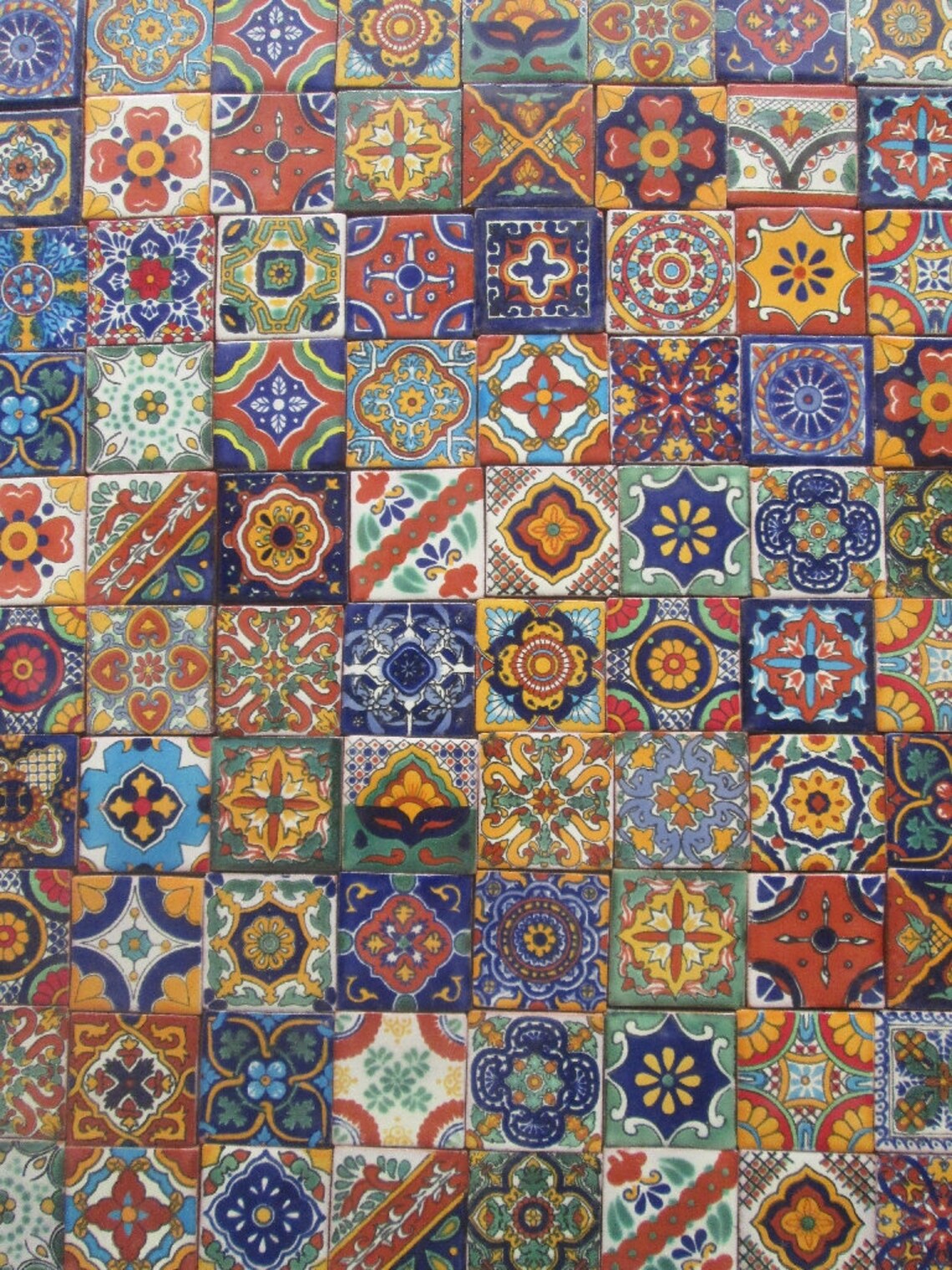 200 MIXED DESIGNS Mexican Tile Handmade Talavera Backsplash - Etsy