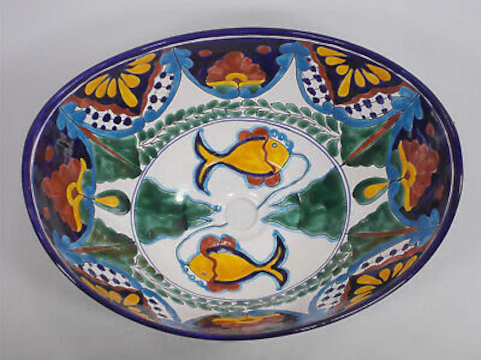 18 TALAVERA SINK oval vessel mexican handmade | Etsy