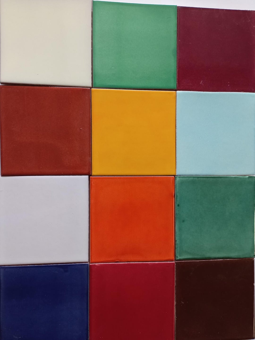 20 MIXED SOLID COLORS 6 Assorted Colors Mexican Ceramic Tile Handmade ...