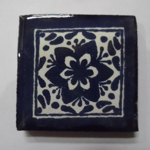 25 CERAMIC TILES Blue & White Desings Mexican Handmade Talavera Tile ...