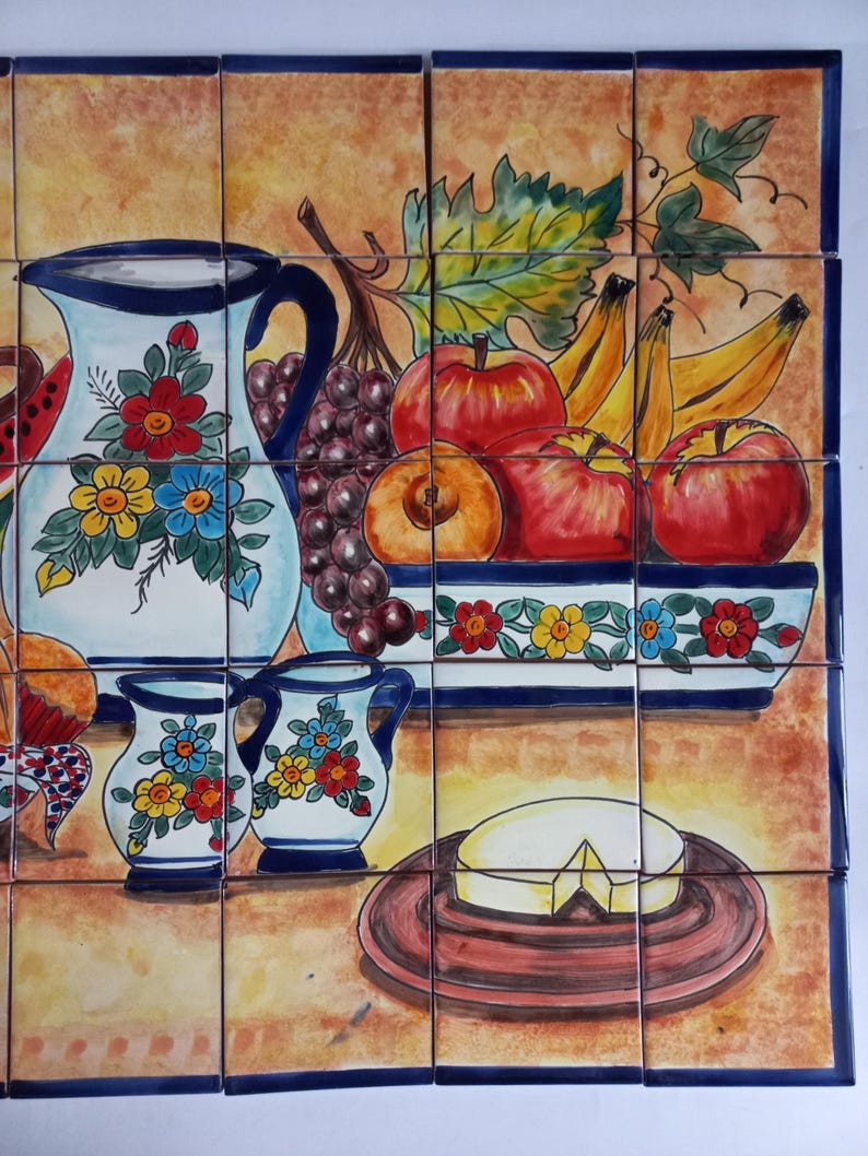 30" CERAMIC TILE MURAL Mexican Talavera Mosaic Hand Painted Clay ...