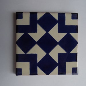 100 CERAMIC TILES Blue & White Desings Mexican Handmade Talavera Tile ...