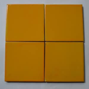 100 CERAMIC TILES Yellow Mexican Handmade Talavera Tile Backsplash ...